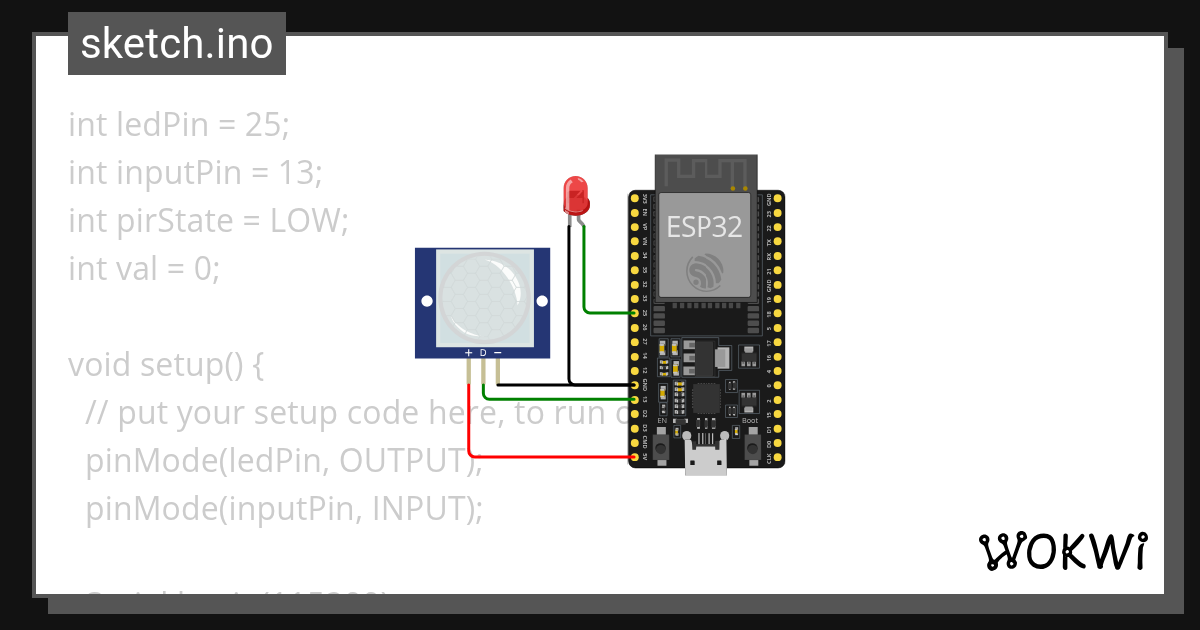 Pir Sensor Wokwi Esp32 Stm32 Arduino Simulator 4724