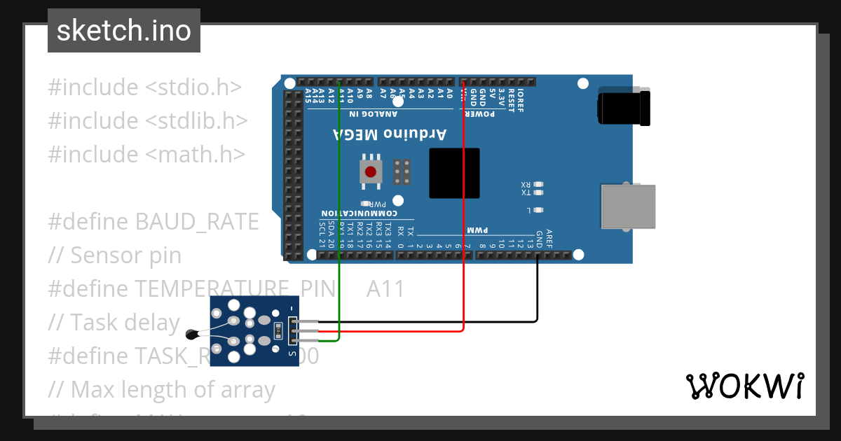 Temp. sensor - Wokwi ESP32, STM32, Arduino Simulator
