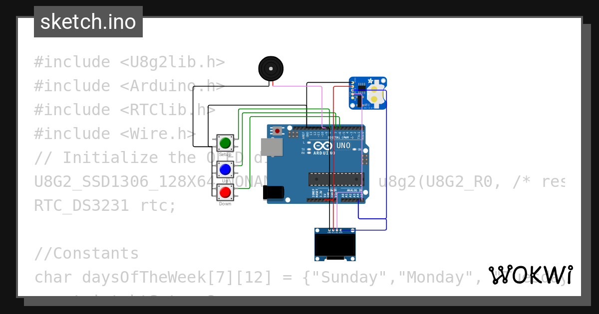 Oled Clock With Uno Wokwi Esp32 Stm32 Arduino Simulator 4386