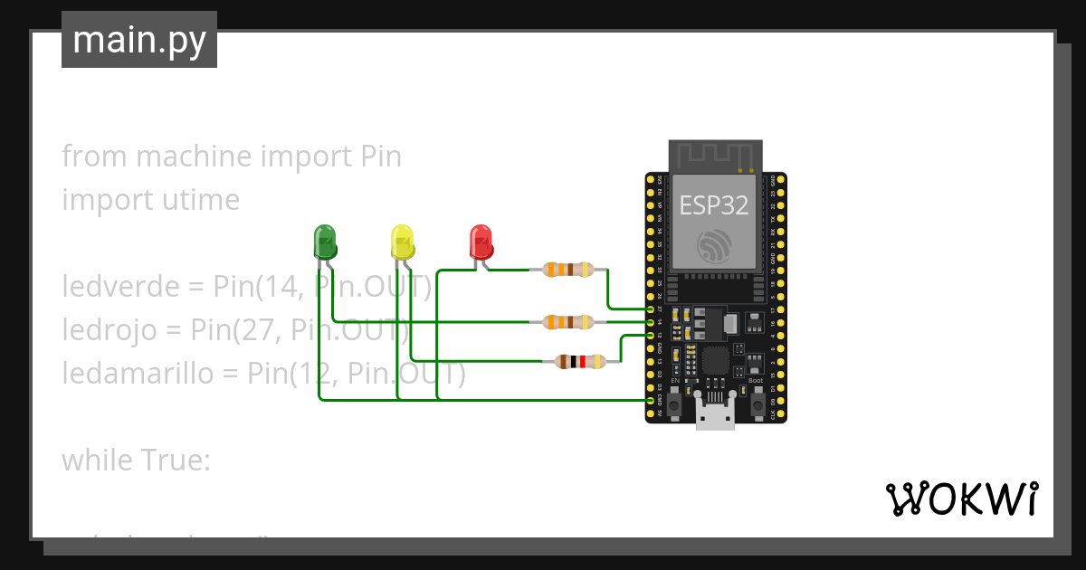 LED.py - Wokwi ESP32, STM32, Arduino Simulator