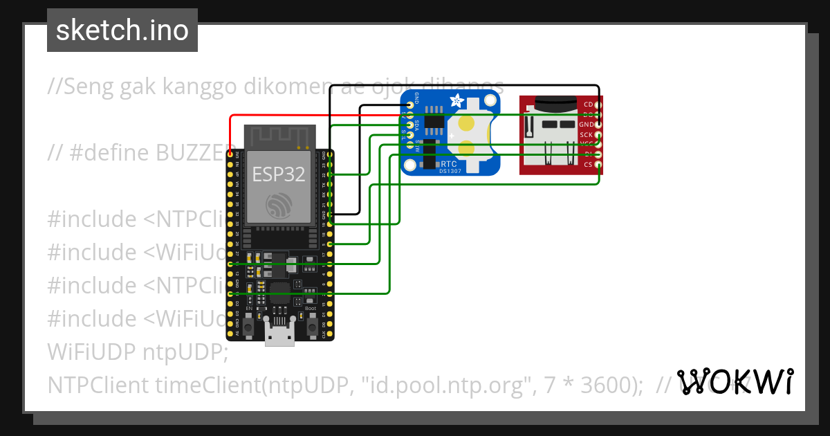 Bismillah ESP32 INTERVAL - Wokwi ESP32, STM32, Arduino Simulator