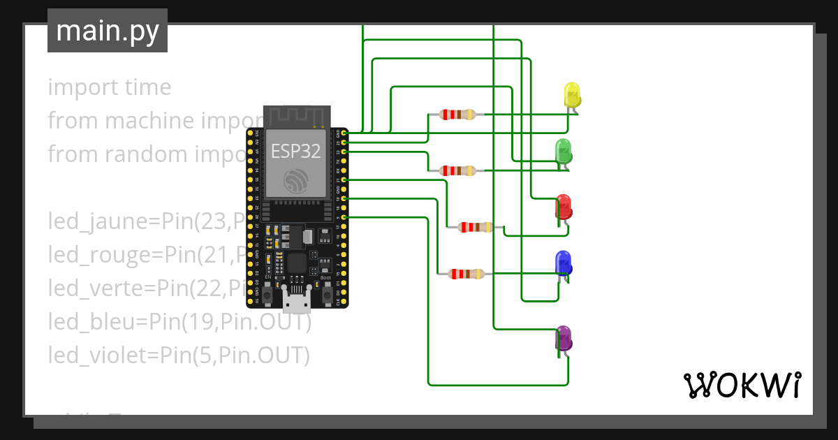 5led Aléatoirement Wokwi Esp32 Stm32 Arduino Simulator 1040