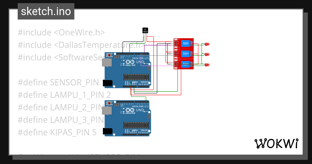 DS18B20 Fuzzy Pwm - Wokwi ESP32, STM32, Arduino Simulator