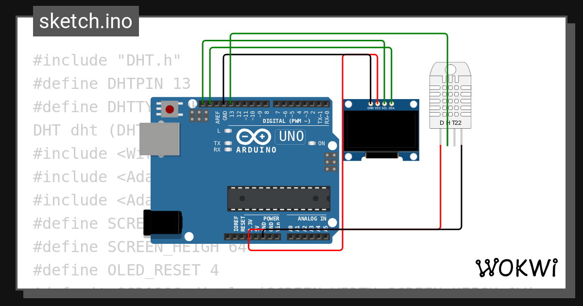หน้าจอ Oled Wokwi Esp32 Stm32 Arduino Simulator