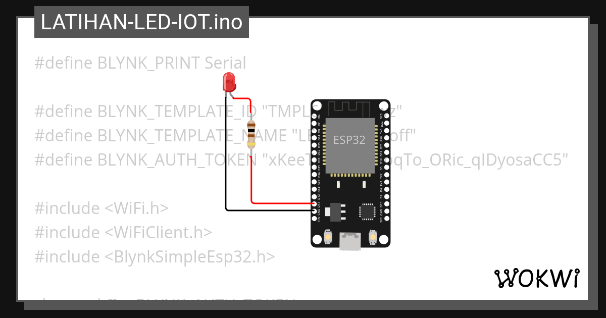 Blynk-1-LED - Wokwi ESP32, STM32, Arduino Simulator