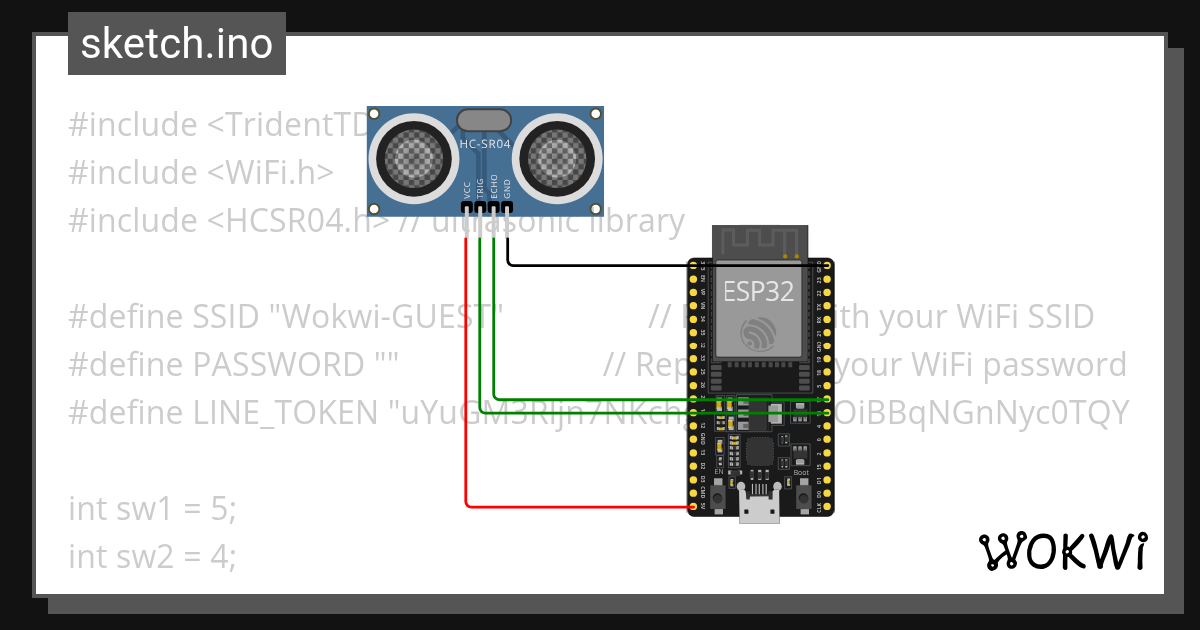 line notify test sw5 - Wokwi ESP32, STM32, Arduino Simulator