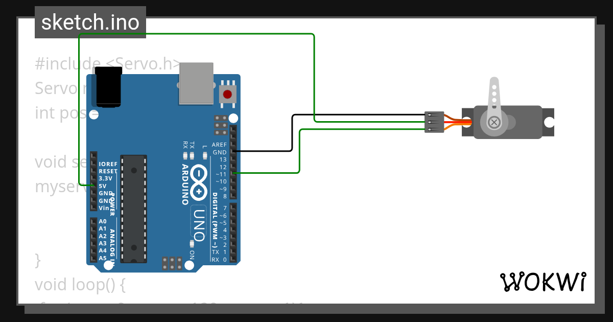 Arduino ควบคุมเซอร์โวมอเตอร์ 2 Wokwi Esp32 Stm32 Arduino Simulator