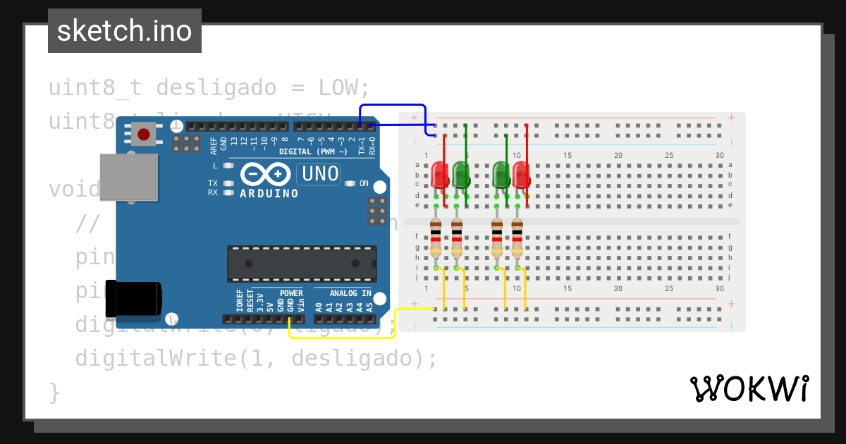Semáforos Breadboard Wokwi Esp32 Stm32 Arduino Simulator
