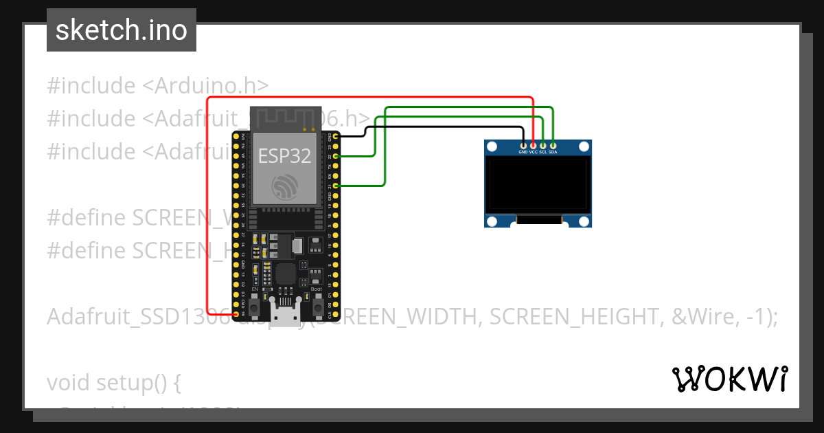 esp 32 oled Display programmieren - Wokwi ESP32, STM32, Arduino Simulator