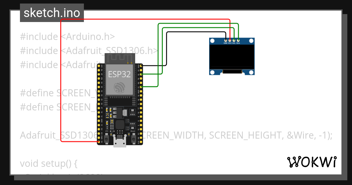 OLED Display - Wokwi ESP32, STM32, Arduino Simulator