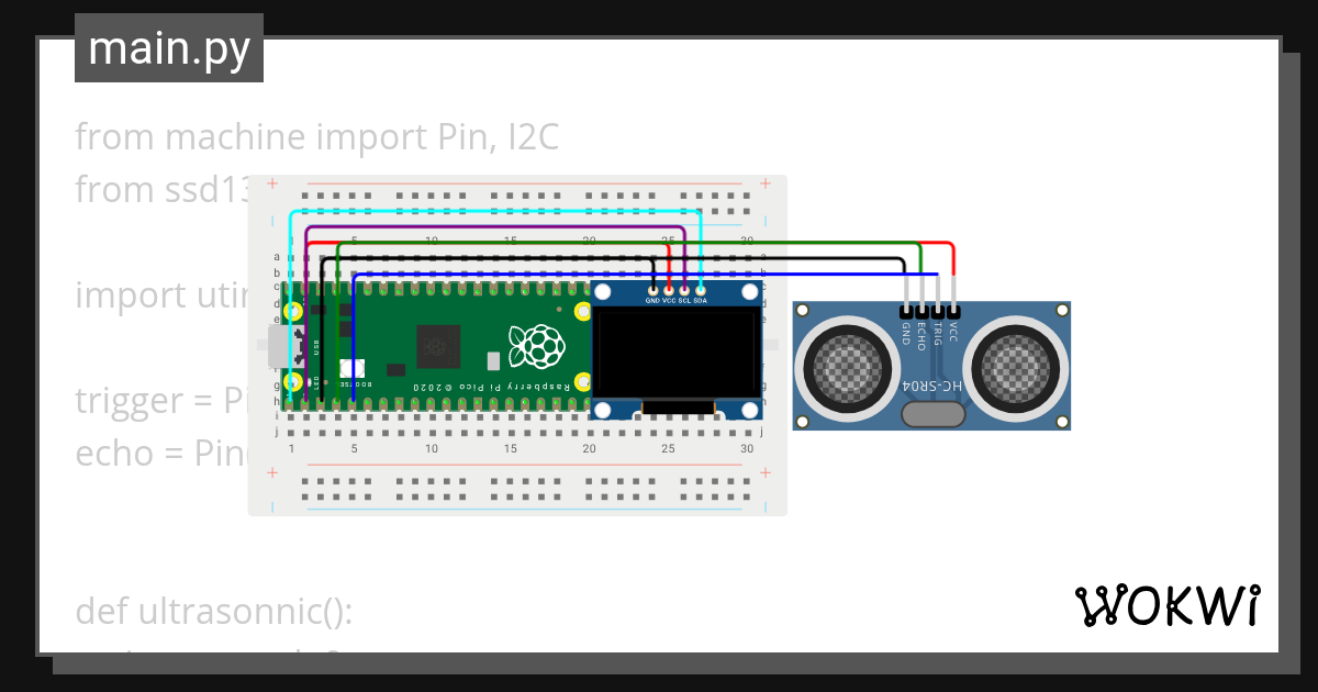 Distance Sensor - Wokwi ESP32, STM32, Arduino Simulator