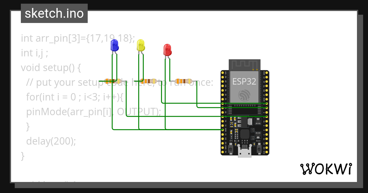 blinking led - Wokwi ESP32, STM32, Arduino Simulator