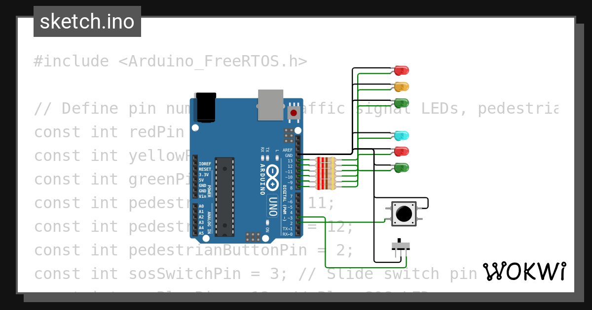 Trafficsignal Implementation Wokwi Esp32 Stm32 Arduino Simulator