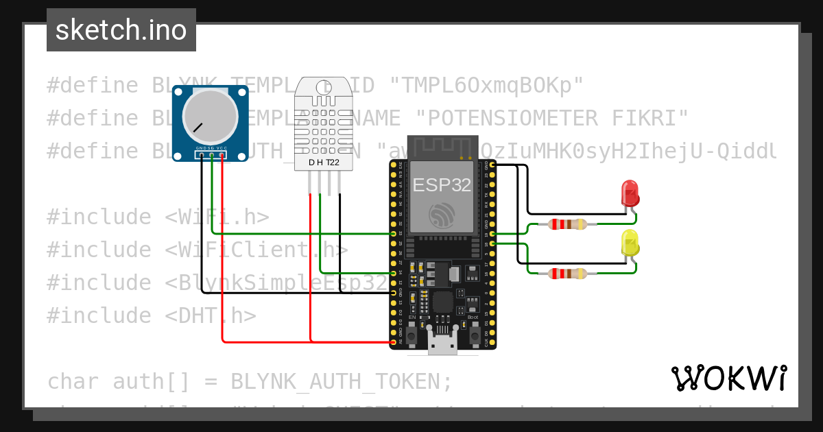 Potensiometer Wokwi Esp32 Stm32 Arduino Simulator