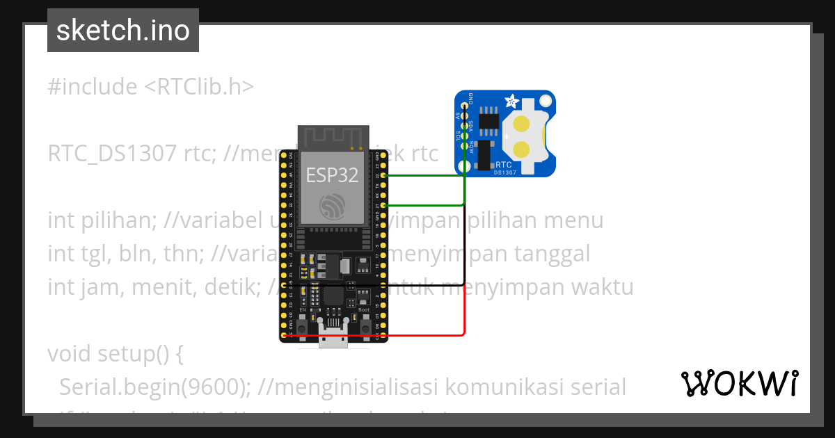 Menu RTC - Wokwi ESP32, STM32, Arduino Simulator