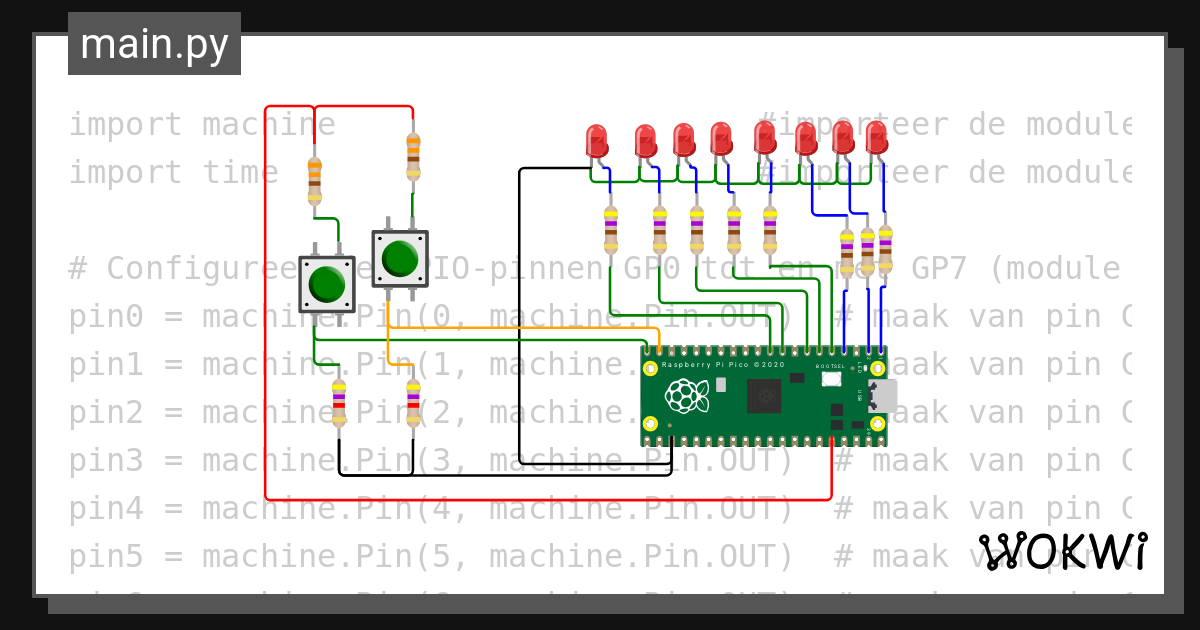 Looplichtdrukknoppenheenenweer Wokwi Esp32 Stm32 Arduino Simulator 6626