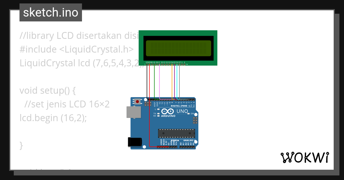 projek LCD - Wokwi ESP32, STM32, Arduino Simulator