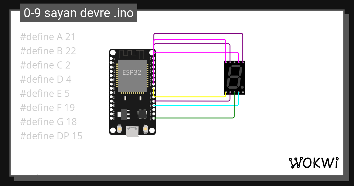 0-9 sayan devre ESP32 - Wokwi ESP32, STM32, Arduino Simulator
