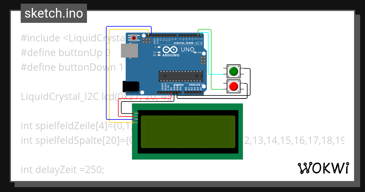 Pong versuch - Wokwi ESP32, STM32, Arduino Simulator