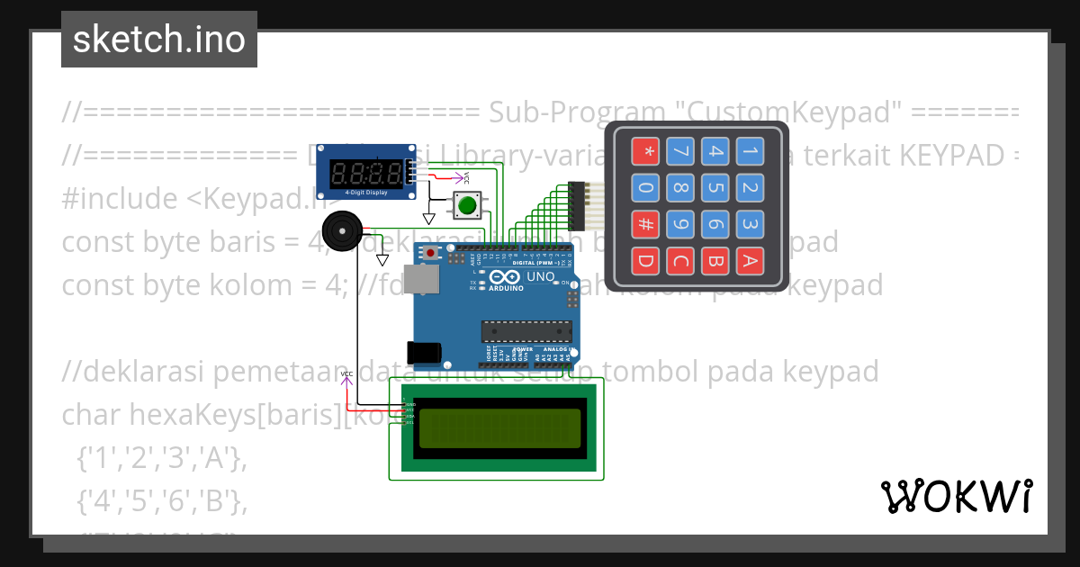 Jam Final TM1637 LCD Keypad - Wokwi ESP32, STM32, Arduino Simulator