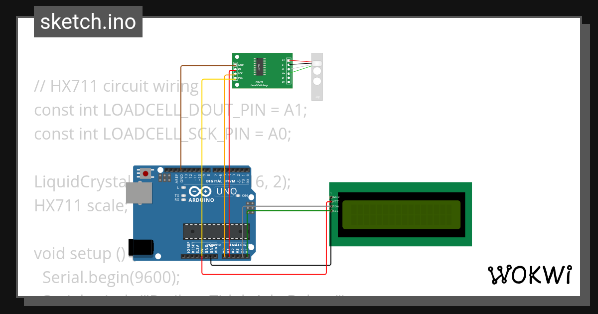 Timbangan Digital Wokwi Esp32 Stm32 Arduino Simulator