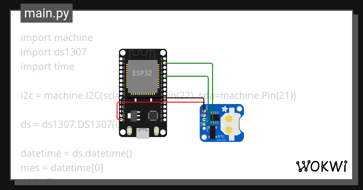 RTC DS1307 Copy - Wokwi ESP32, STM32, Arduino Simulator RTC DS1307 Copy - Wokwi ESP32, STM32, Arduino Simulator