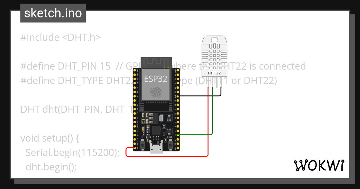 32-DHT - Wokwi ESP32, STM32, Arduino Simulator