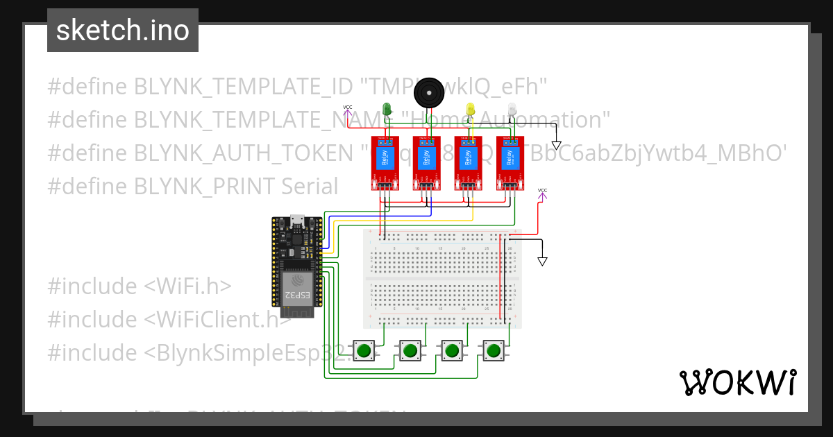 Home Automation - Wokwi ESP32, STM32, Arduino Simulator