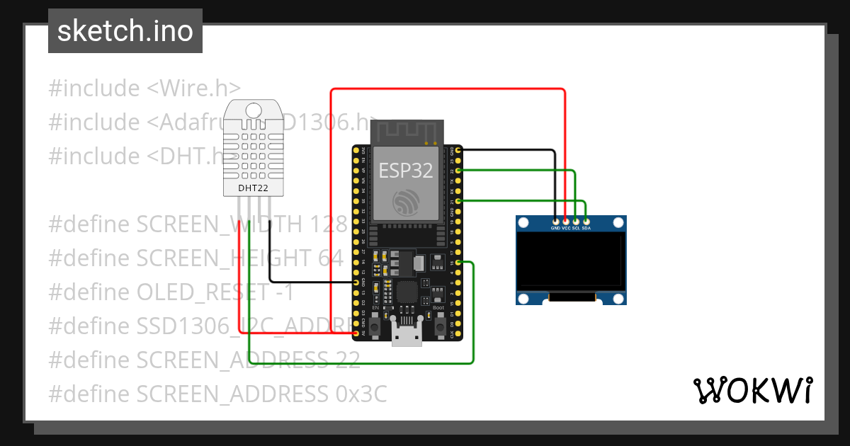 32-ssd1306-dht - Wokwi ESP32, STM32, Arduino Simulator
