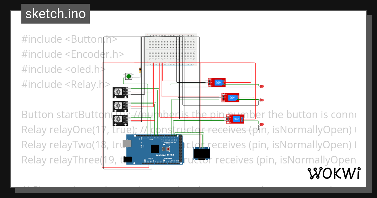 3-led relay - Wokwi ESP32, STM32, Arduino Simulator