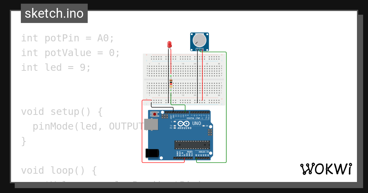 Led W Potentiometer Wokwi Esp32 Stm32 Arduino Simulator 9510