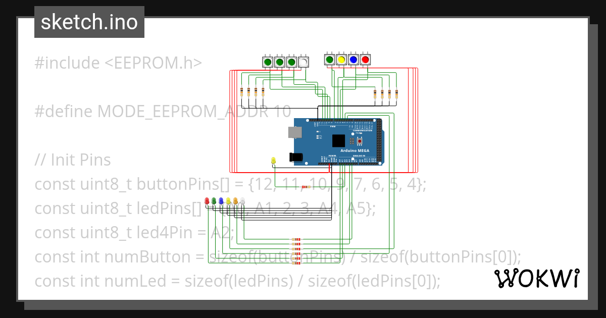 Animasi LED 2 - Wokwi ESP32, STM32, Arduino Simulator