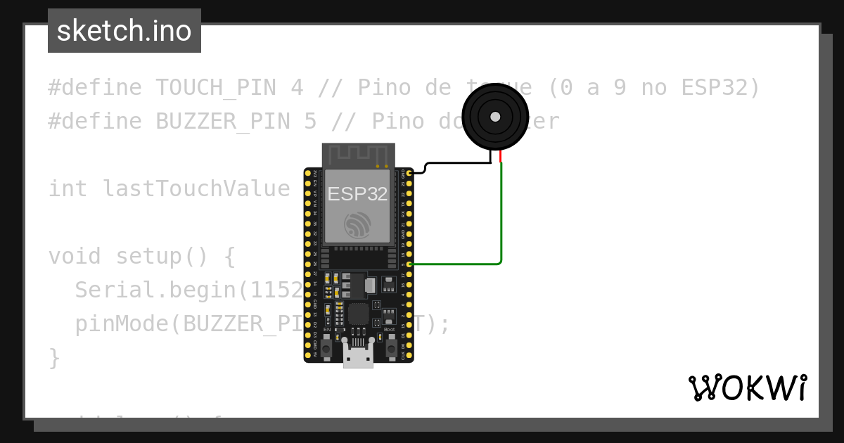 Gerar Um Som Por Touch Wokwi Esp32 Stm32 Arduino Simulator