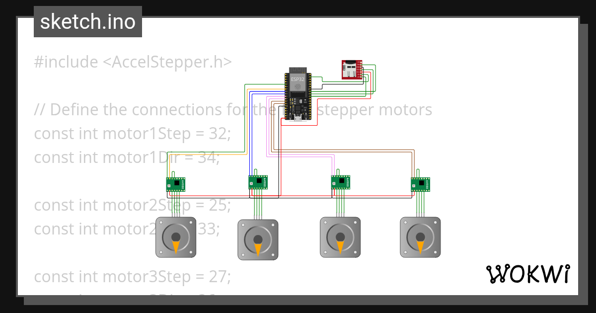 STEPPER CONTROL - Wokwi ESP32, STM32, Arduino Simulator
