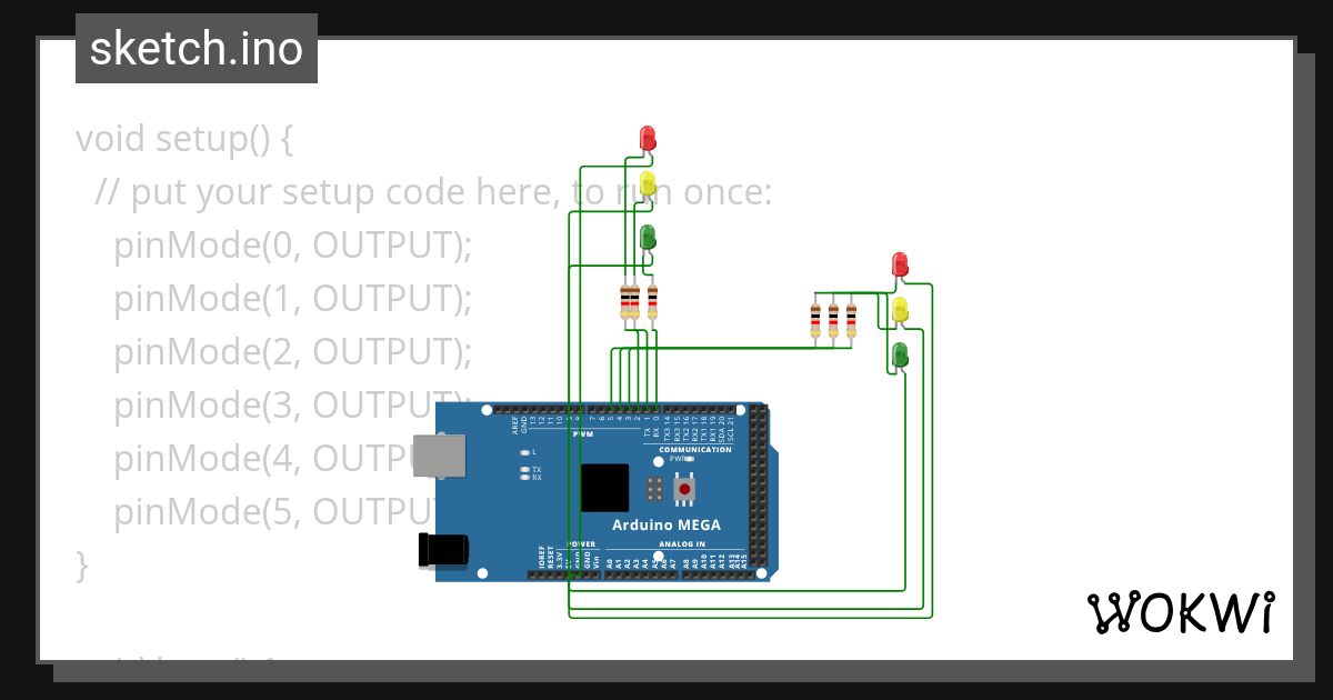 LED Traffic Lights - Wokwi ESP32, STM32, Arduino Simulator