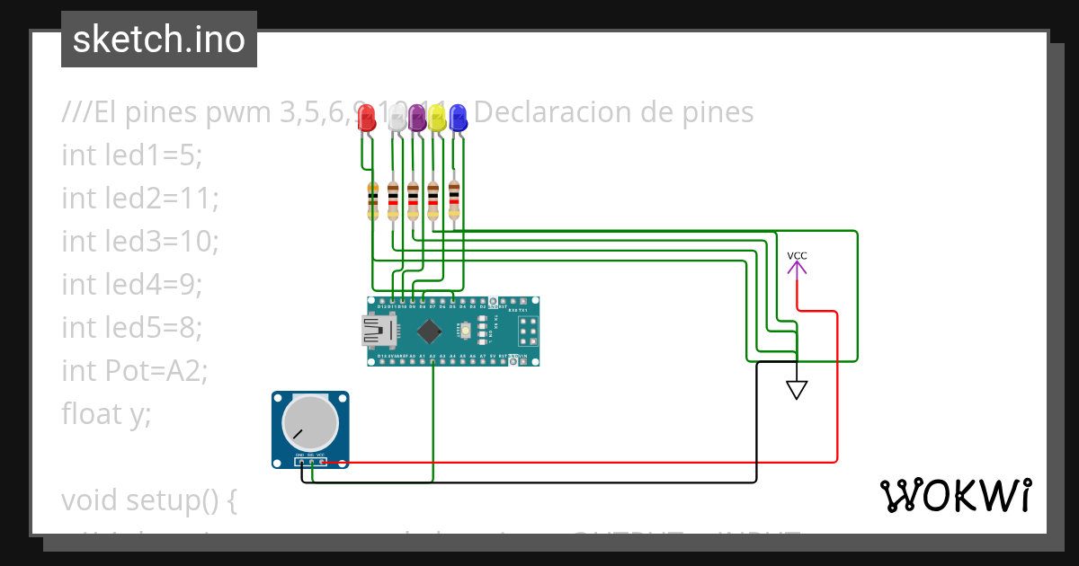 Pot Intensidad Leds Wokwi Esp32 Stm32 Arduino Simulator 3732