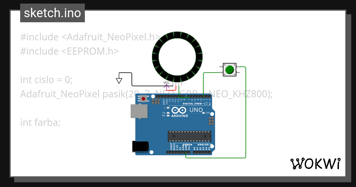 pasik svietenie neoPixel preklikavanie Copy - Wokwi ESP32, STM32 ... pasik svietenie neoPixel preklikavanie Copy - Wokwi ESP32, STM32 ...