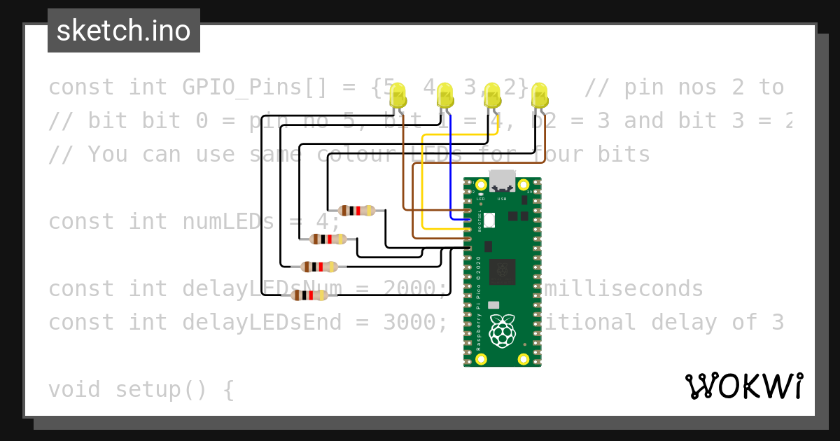137cm Numbers From 0 15 And Their Compliment Wokwi Esp32 Stm32 Arduino Simulator 8535
