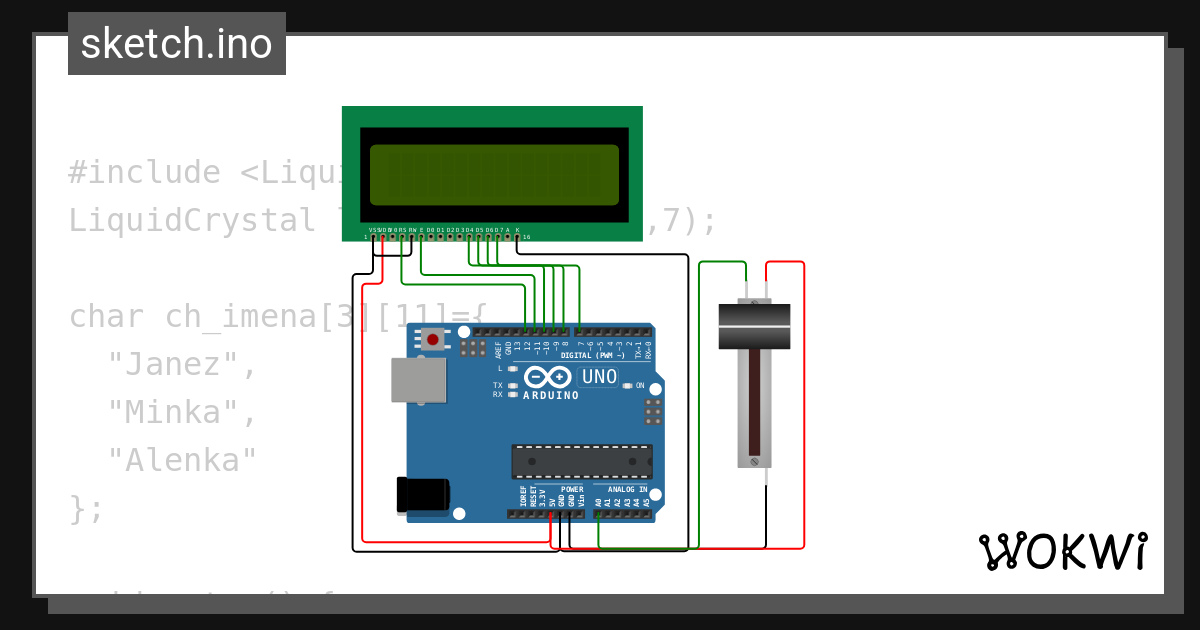 Poskus Potenciometer Wokwi Esp32 Stm32 Arduino Simulator