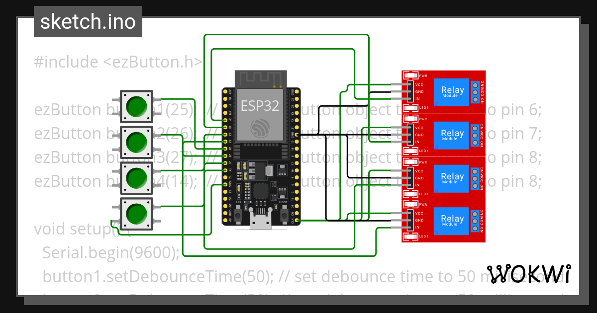 relay - Wokwi ESP32, STM32, Arduino Simulator