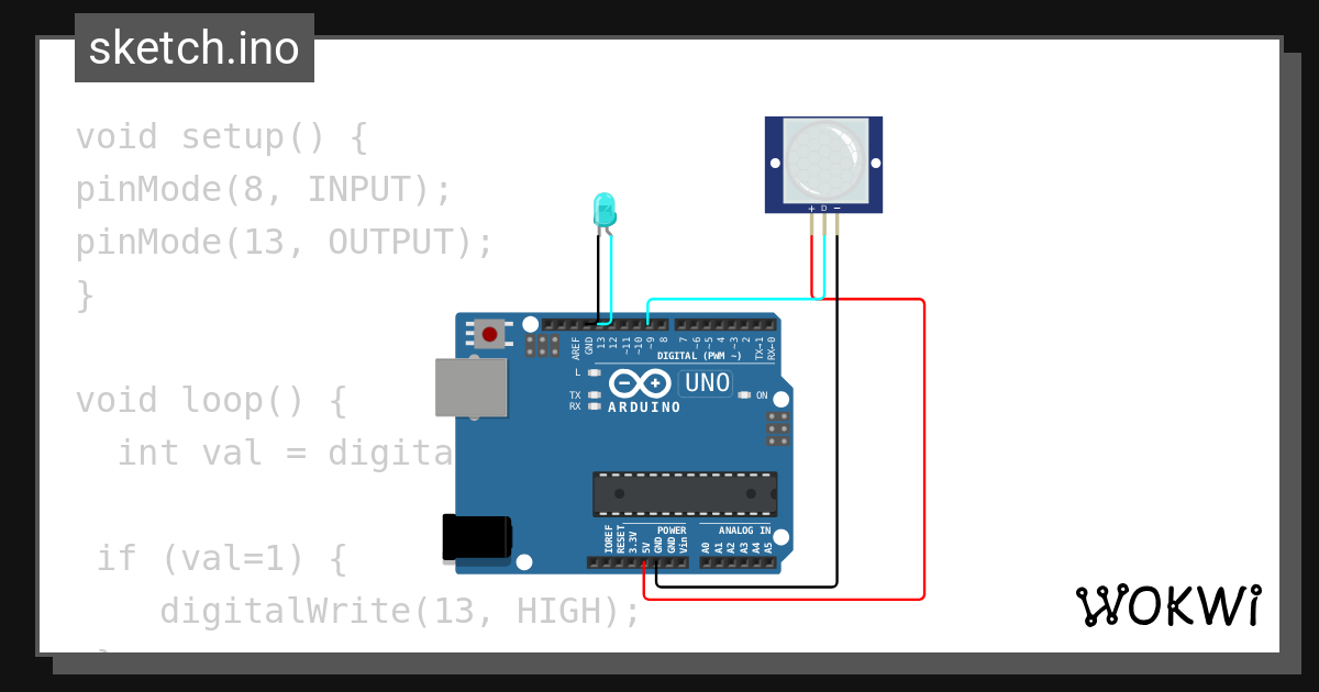 Pir Motion Sensor Minuki Godigama Wokwi Esp32 Stm32 Arduino Simulator