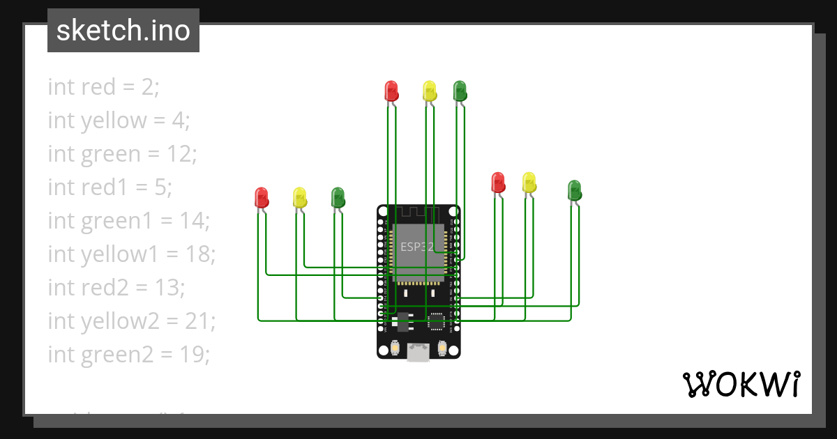 Traffic light Copy - Wokwi ESP32, STM32, Arduino Simulator