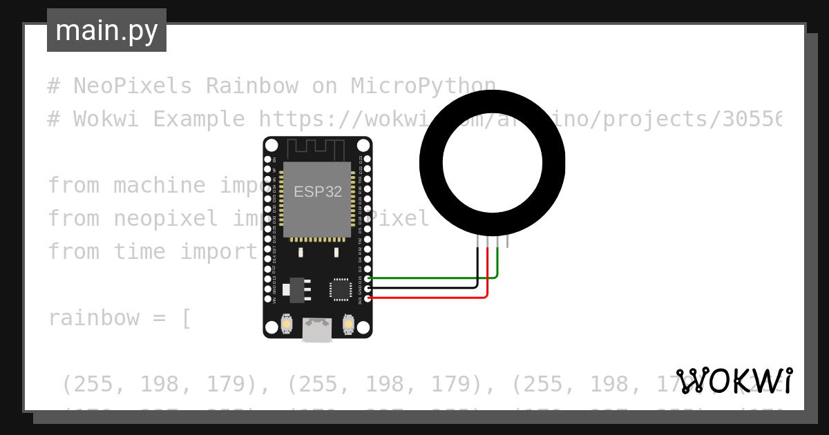Esp32 Micropython Neopixels Copy Wokwi Esp32 Stm32 Arduino Simulator
