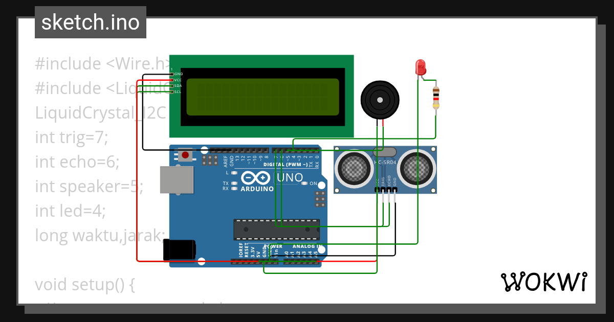 Sensor Ultrasonik Wokwi Esp32 Stm32 Arduino Simulator