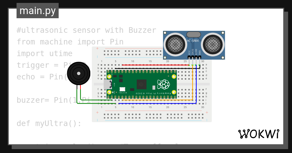 Ultrasonic Sensor1 Buzzer Wokwi Esp32 Stm32 Arduino Simulator 0787