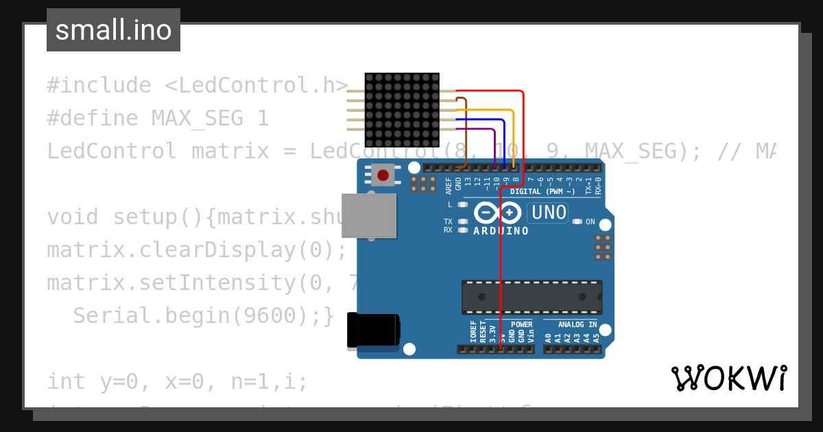Matriks прокруткаяблоко Wokwi Esp32 Stm32 Arduino Simulator 2321