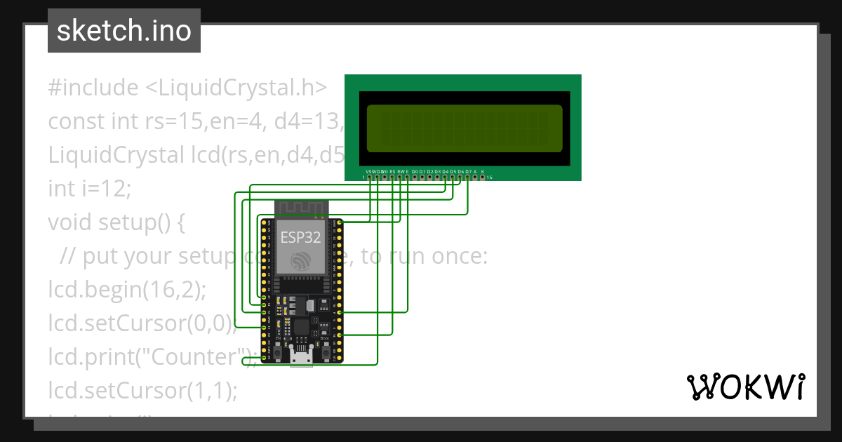 lcd - Wokwi ESP32, STM32, Arduino Simulator