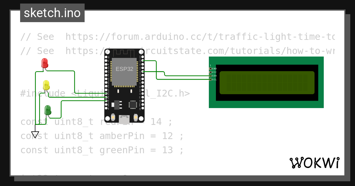 Traffic Light Rtos Wokwi Esp32 Stm32 Arduino Simulator