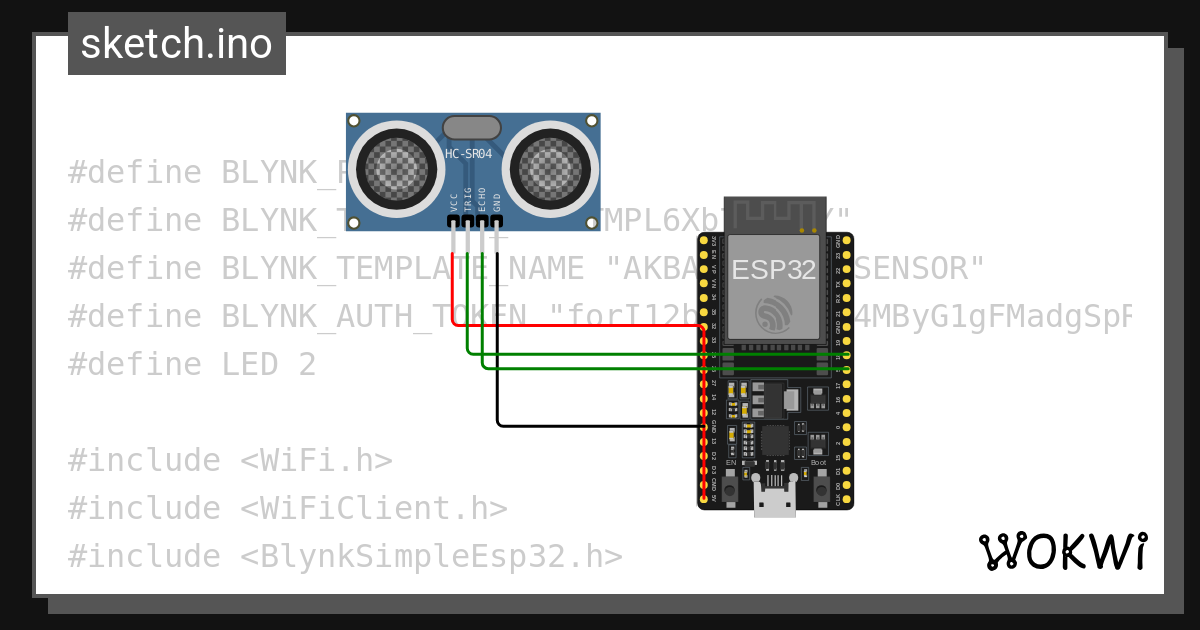 Sensor Ultrasonik Wokwi Esp32 Stm32 Arduino Simulator 0781