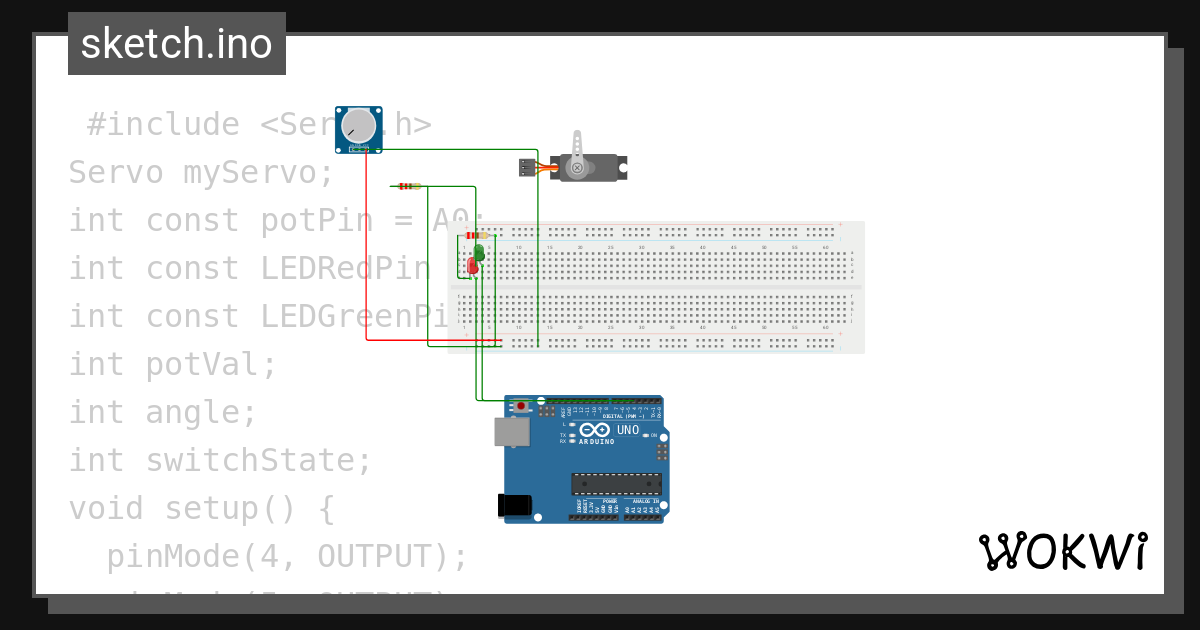 Servomotore Con Led Wokwi Esp32 Stm32 Arduino Simulator